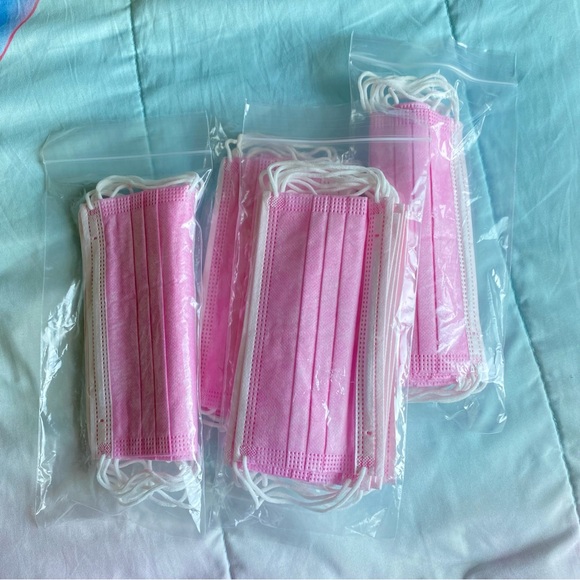 Other | 4 Pack Of 1 Baby Pink Face Masks Nwot For Work School Nurses ...